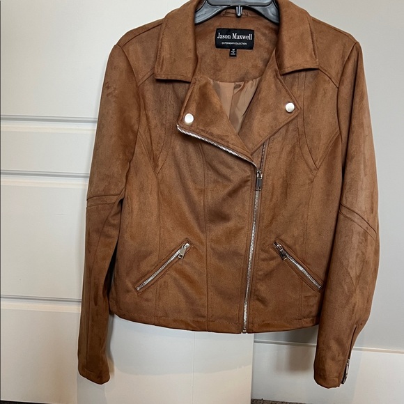 jason maxwell | Jackets & Coats | Jason Maxwell Womens Faux Brown Suede ...